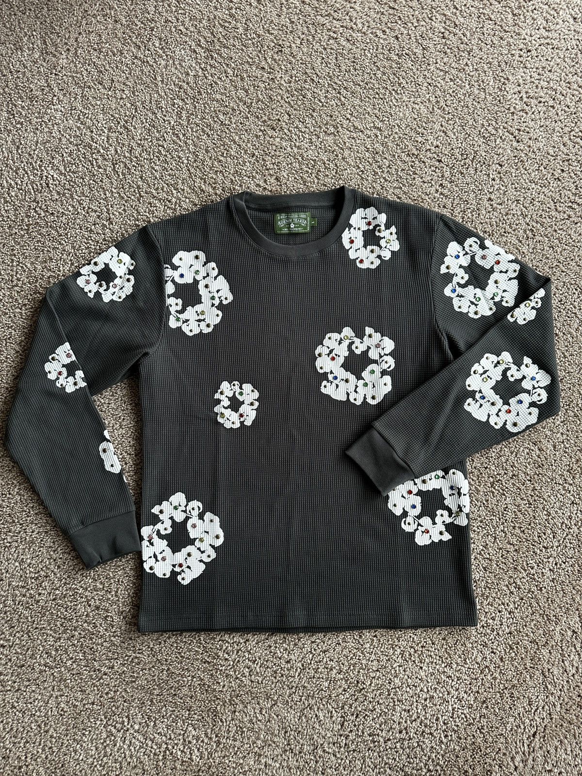 DENIM TEARS Denim Tears Rhinestone Cotton Wreath Thermal Vintage | Grailed