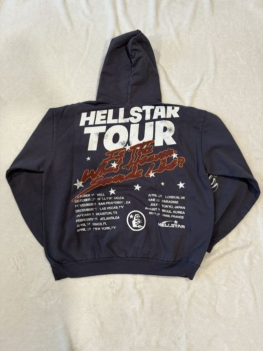 HELLSTAR Hellstar Records Tour Hoodie Vintage Black | Grailed