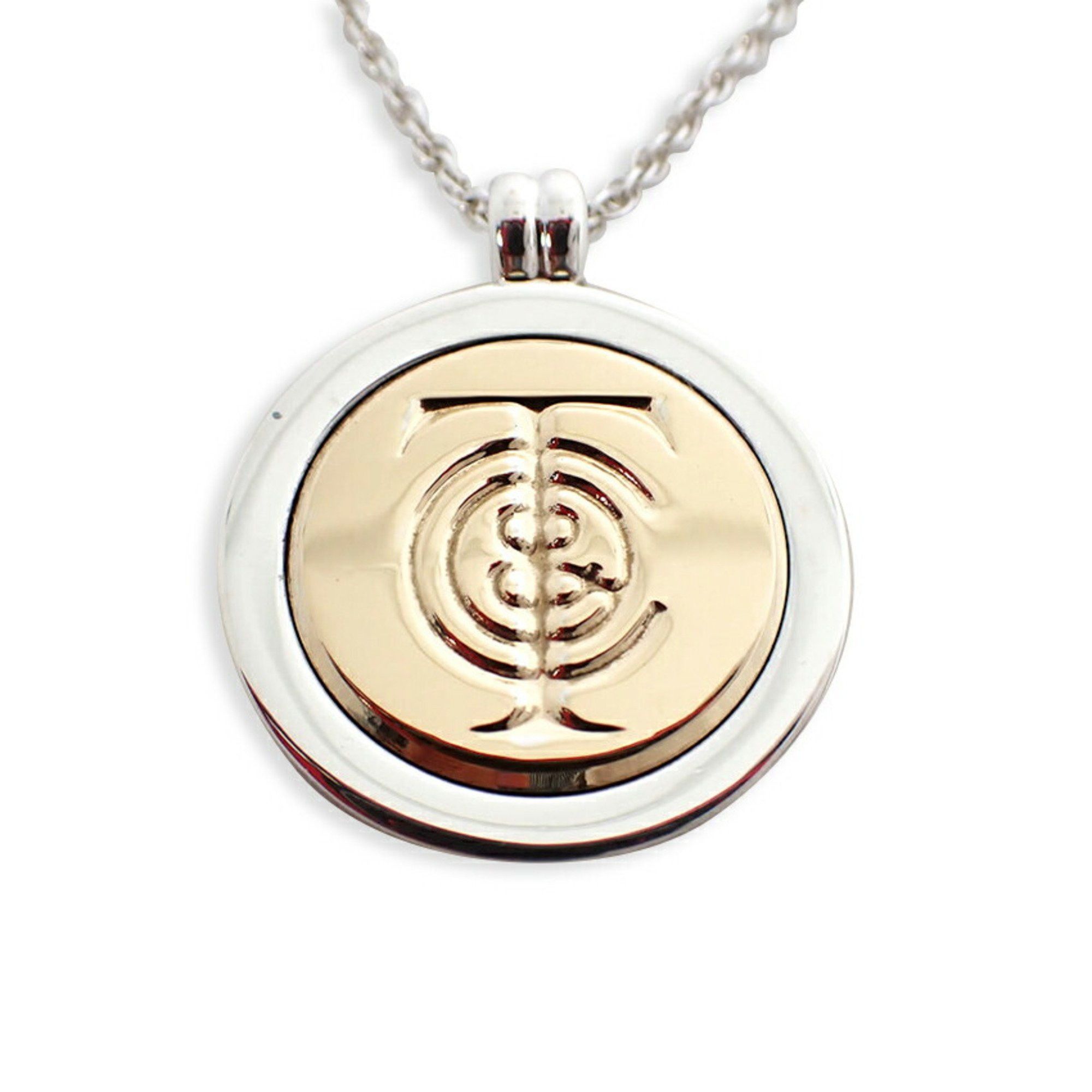 Tiffany 925 750 combination round coin pendant Necklaces