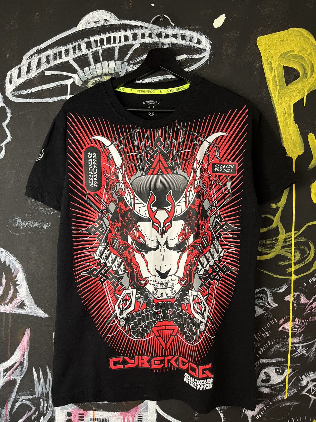 Japanese Brand Vintage Cyberdog Samuraj Japanese T-shirt Black Style ...