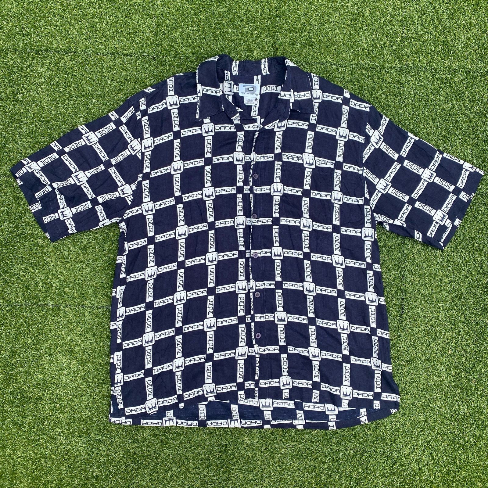 Damani Dada Damani Dada 2000's Short Sleeve All Over Logo Y2K Shirt ...