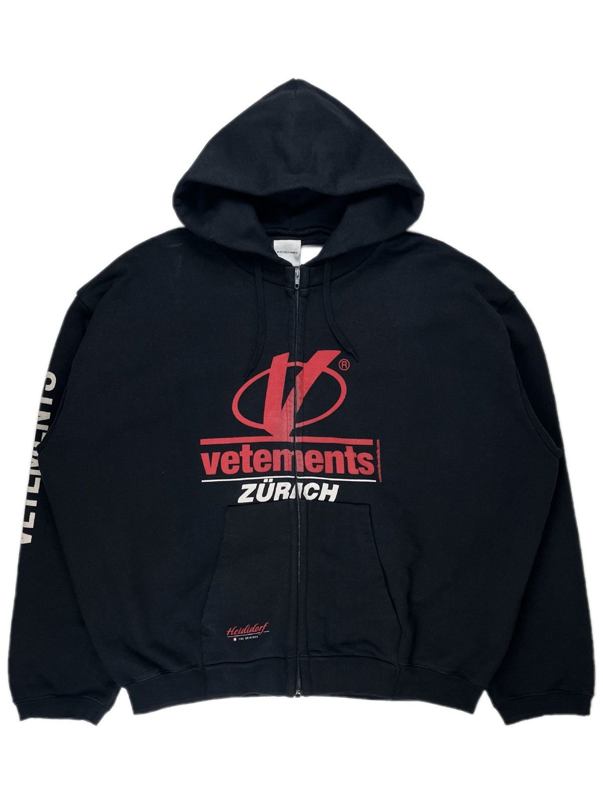 Vetements SS18 Vetements Zurich Weltshmerz Reversible Zip Up Hoodie ...