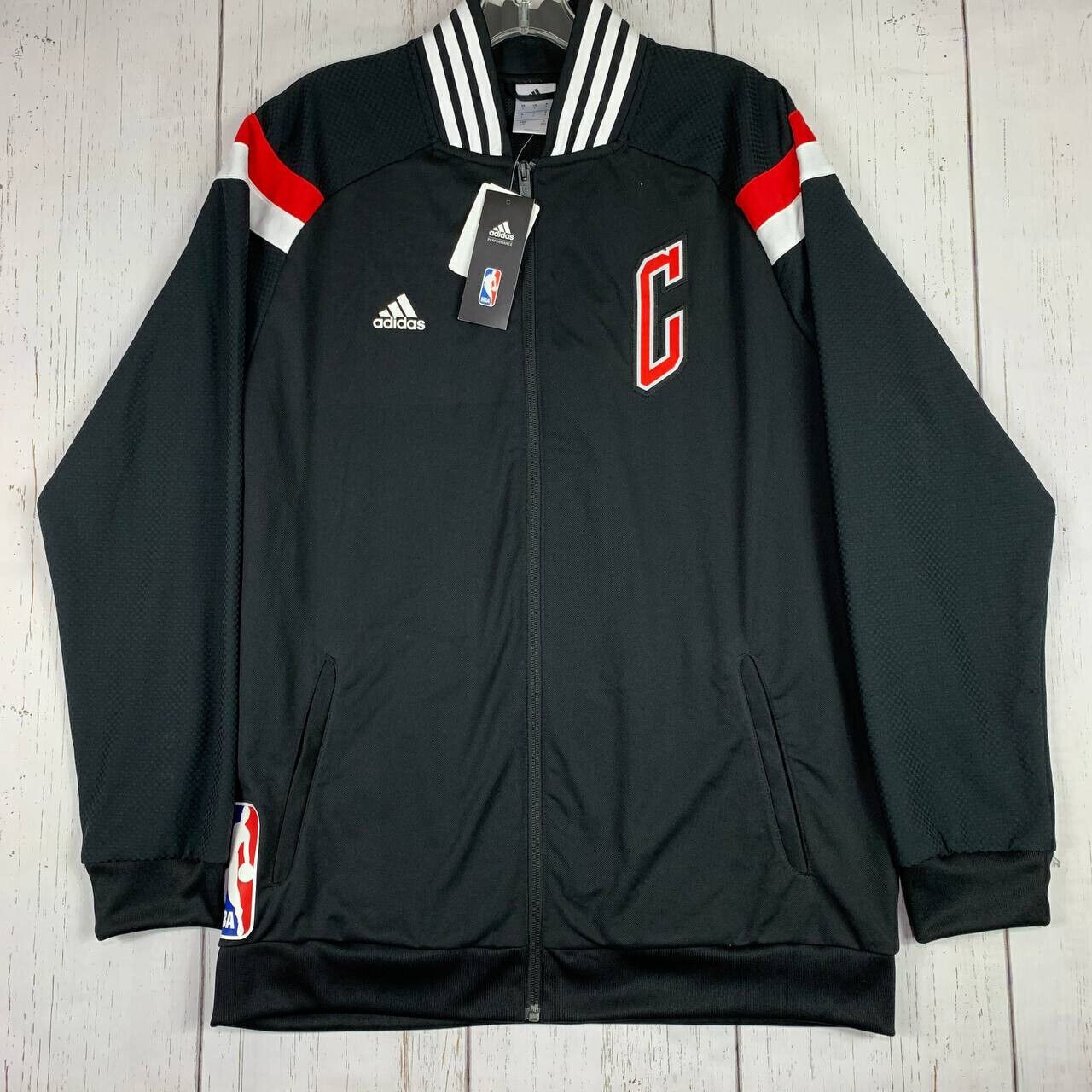 Adidas Chicago Bulls NBA Full-Zip Warm Up Jacket Men Michael Jordan ...