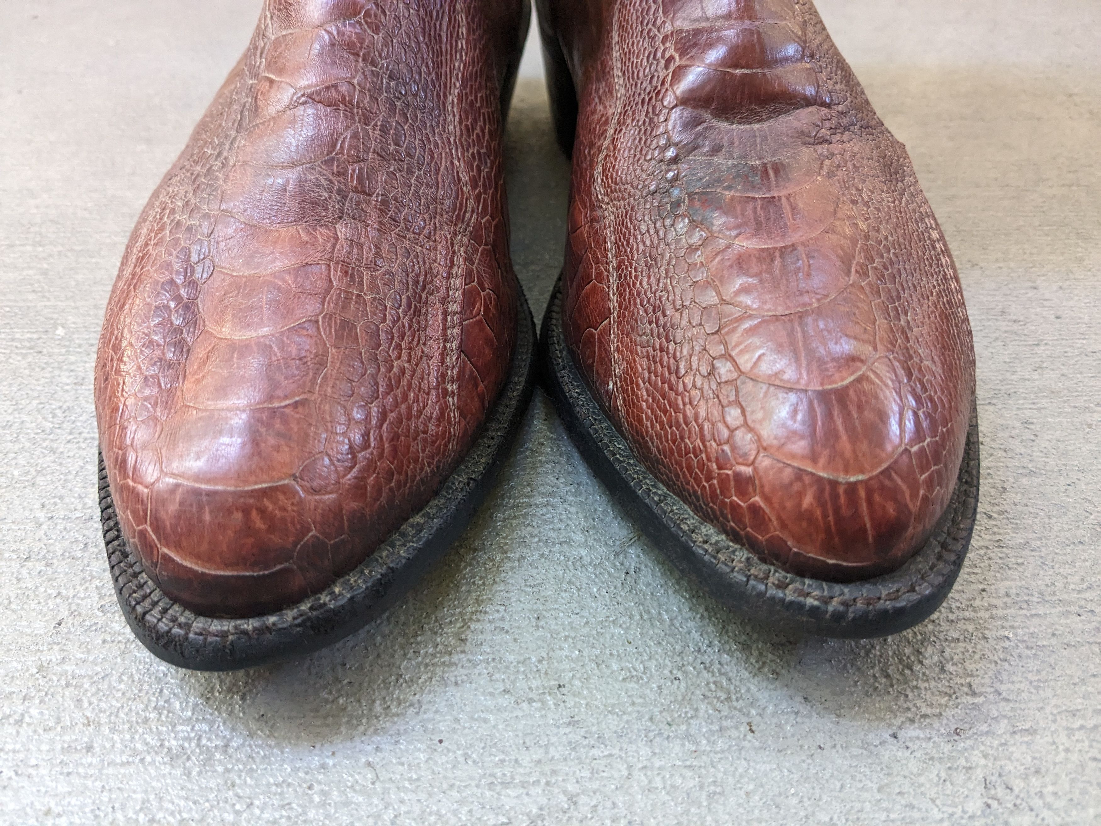 Nocona Boots × Streetwear × Vintage Nocona Cowboy Boots Brown Ostrich ...