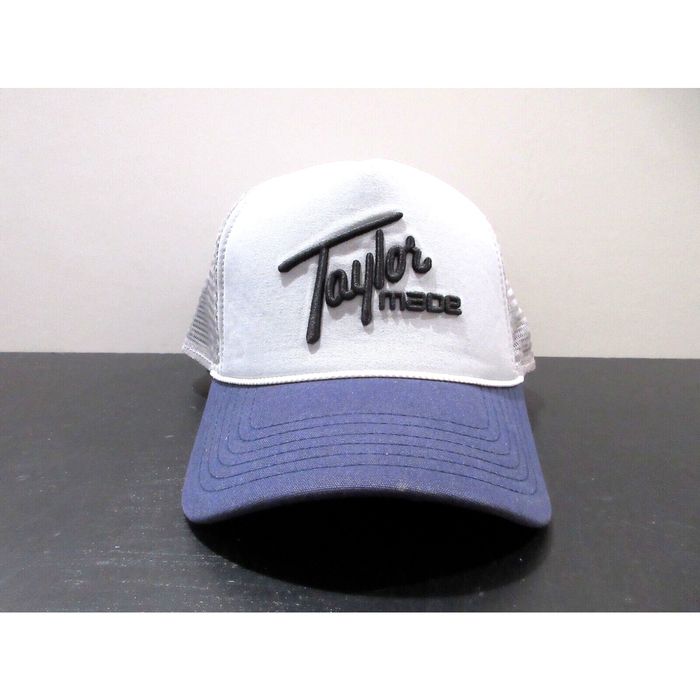 Vintage TaylorMade Hat Cap Snap Back Gray Blue Trucker Mesh Golf Golfer ...