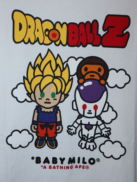 Bape Bape x Dragon Ball Z Frieza Goku Super Saiyan Baby Milo Tee | Grailed