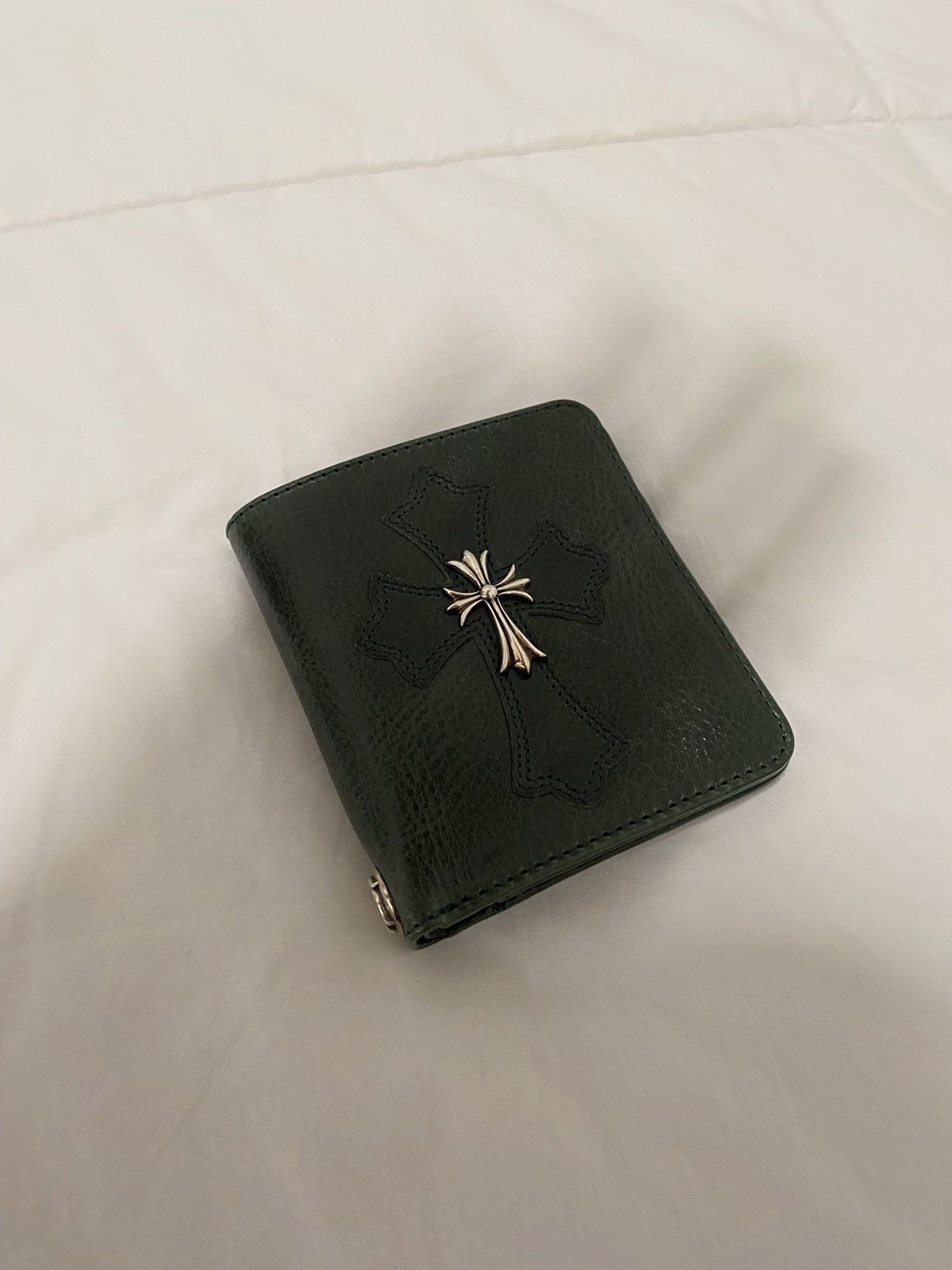 Chrome Hearts Green Chrome Hearts bifold wallet with .925 cross | Grailed