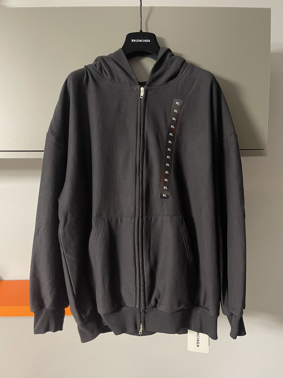 Balenciaga RUNWAY Balenciaga Size Sticker Zip Up | Grailed