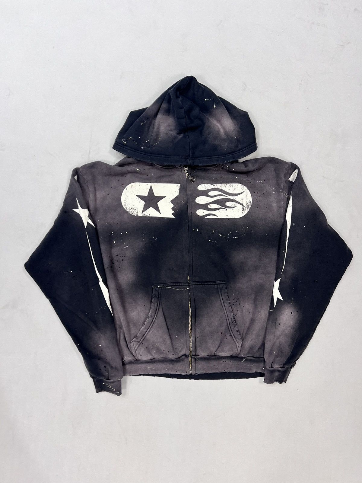 HELLSTAR Hellstar Studios Black Zip-Up Hoodie | Grailed