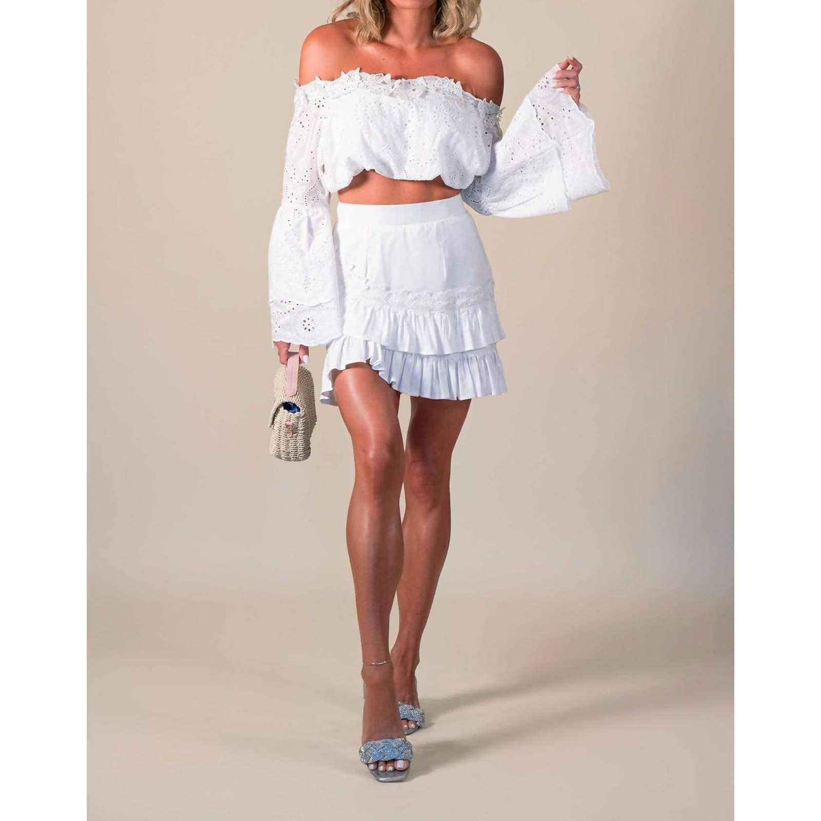 Designer ANGELA HORTON Roma Skirt In White | Grailed