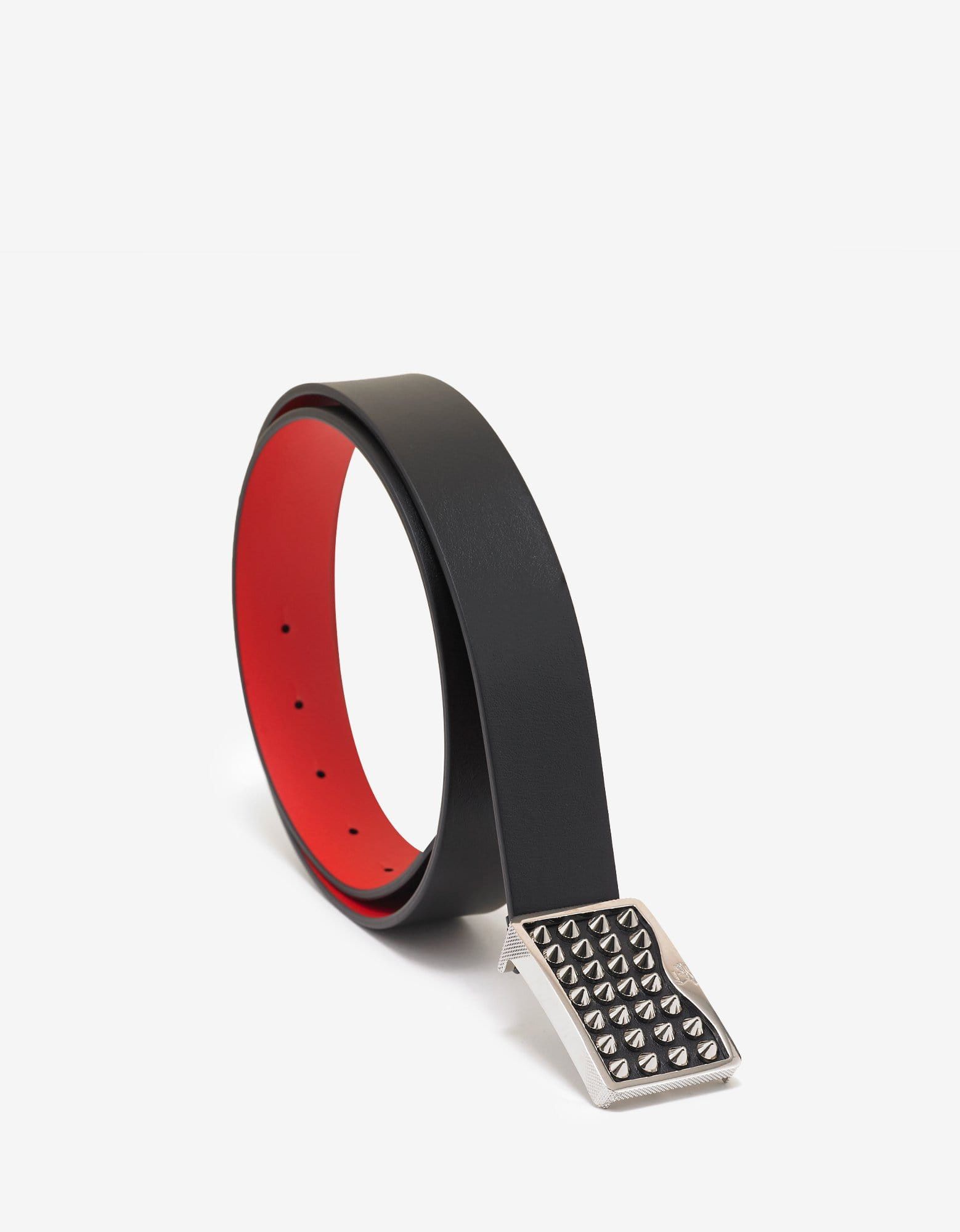 Christian Louboutin Christian Louboutin Louis Spikes Buckle Black Belt ...