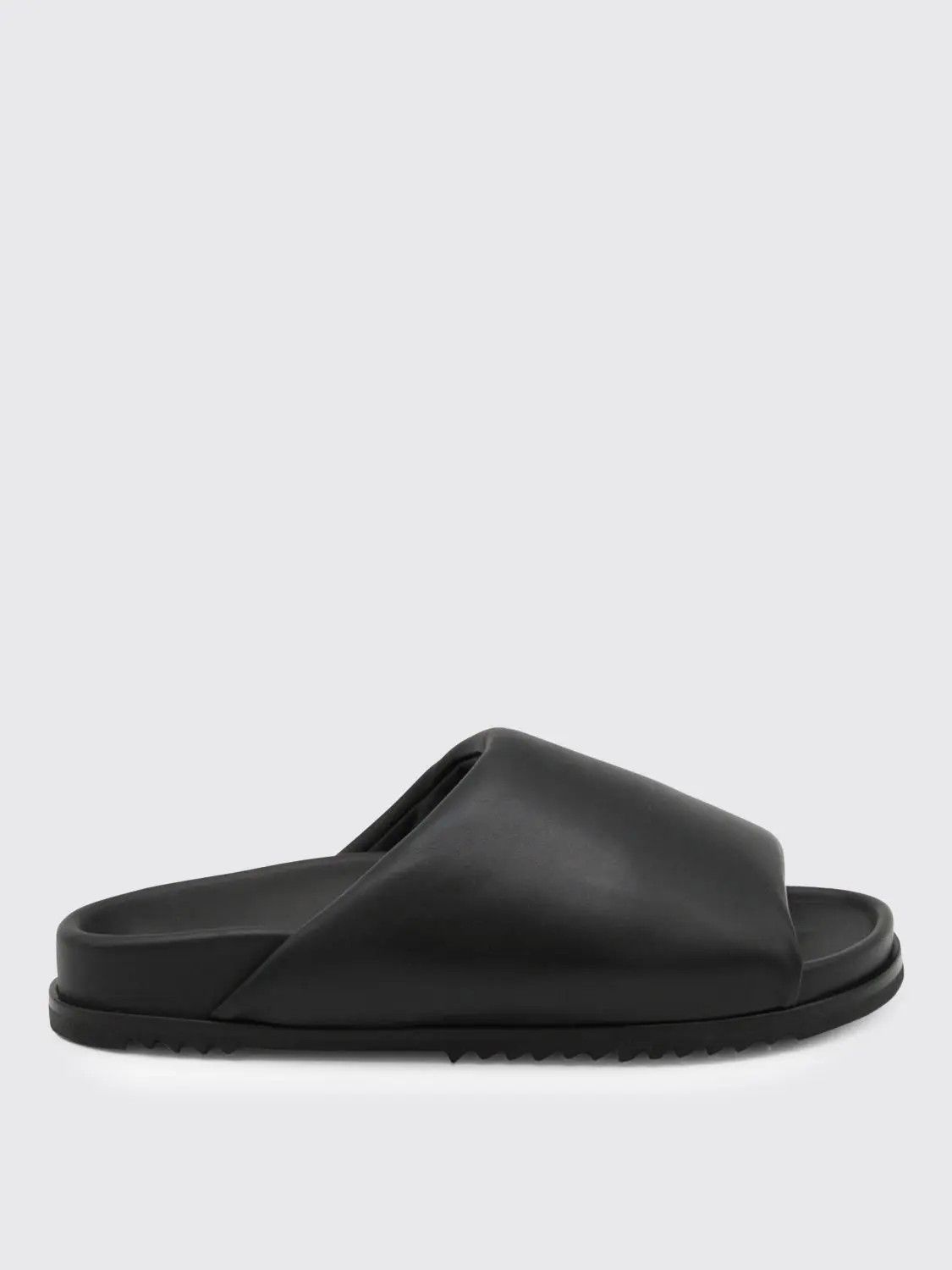 Rick Owens Rick Owens Flat Black Leather Sandals | Grailed