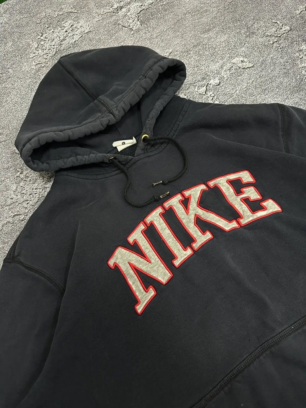 Nike Distressed Nike Big Logo Baggy Faded Hoodie Japan Archive | Grailed