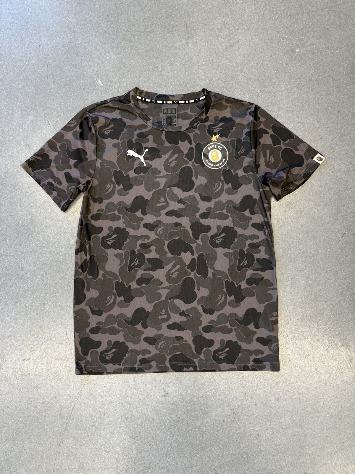 Bape FW15 Bape Puma ABC Camo FC Replica Jersey Shirt | Grailed