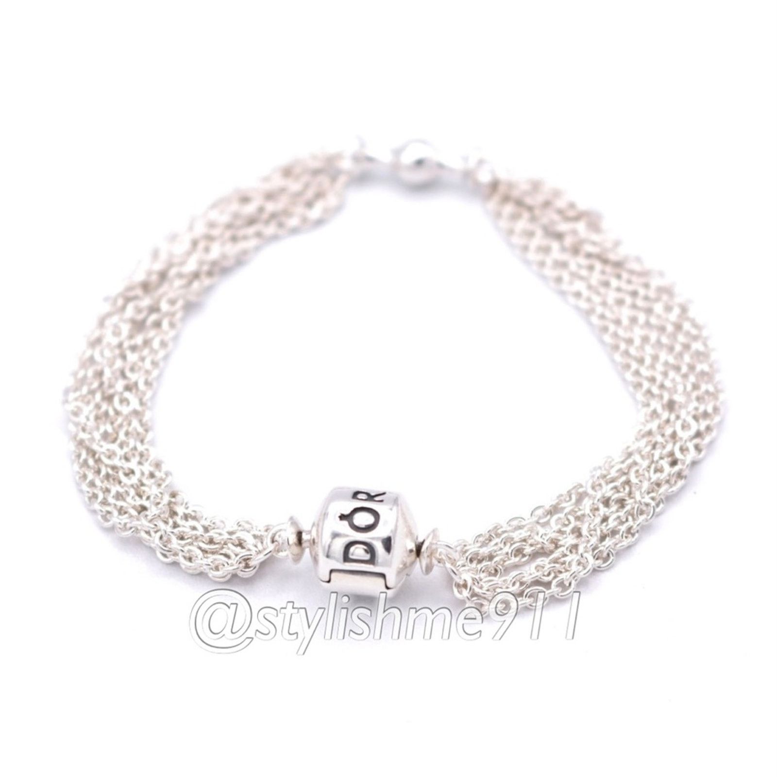 pandora PANDORA Multi-Strand Mesh One Station Clip Capture Bracelet ...