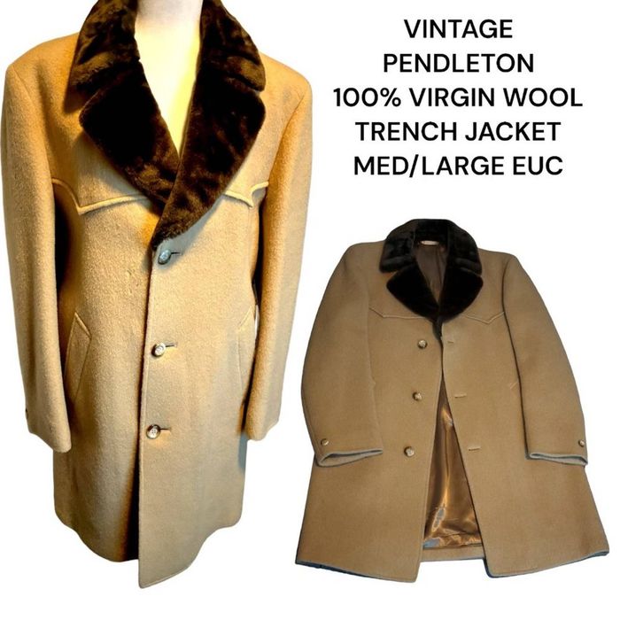 Pendleton VINTAGE PENDLETON 100% VIRGIN WOOL TRENCH COAT MED/LARGE | Grailed