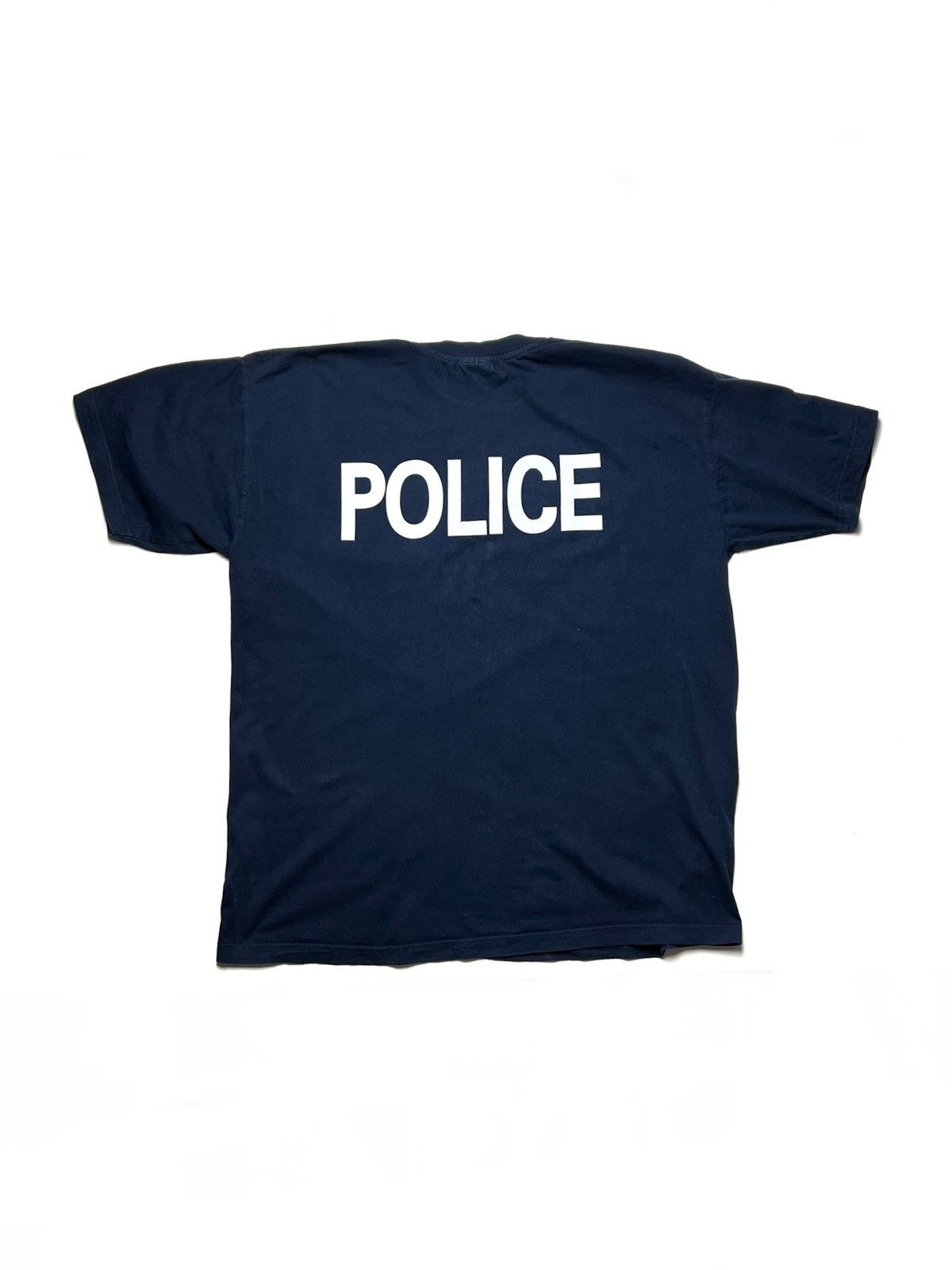 Vintage POLICE VETEMENTS POLIZEI STYLE REFLECTIVE LOGO TEE | Grailed