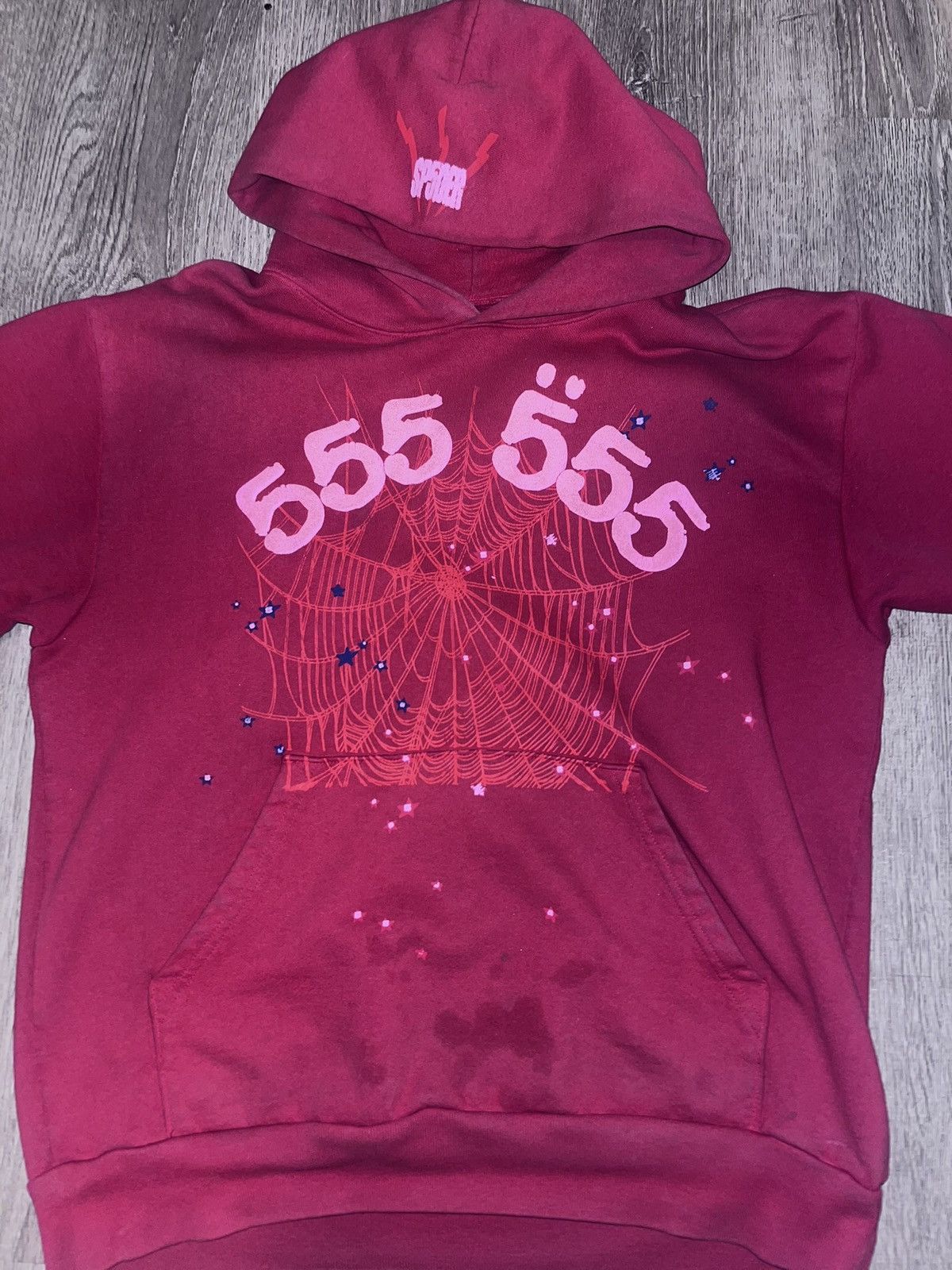 Spider Worldwide (OG) Sp5der 555 Red Angel Numbers Hoodie | Grailed