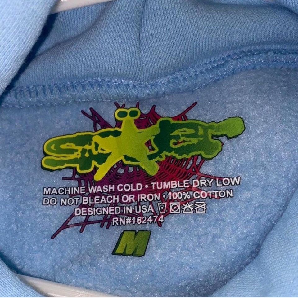 Spyder Sp5der Baby Blue Hoodie | Grailed