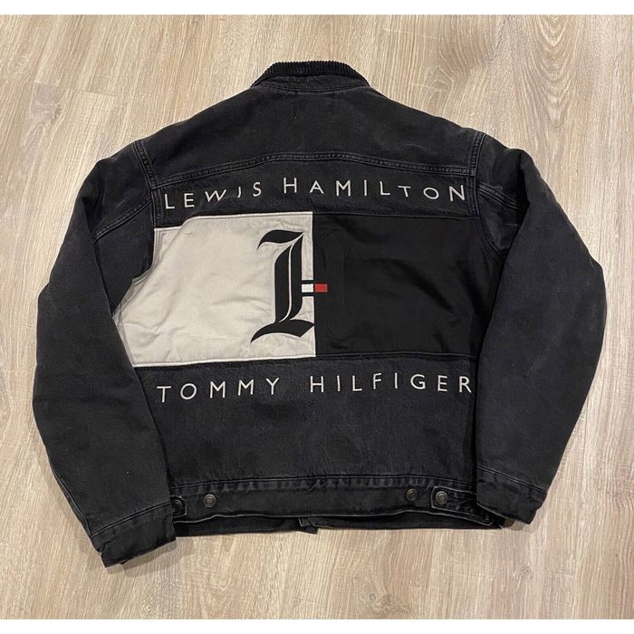 Tommy Hilfiger Tommy Hilfiger Lewis Hamilton Black Denim Jacket Flag ...