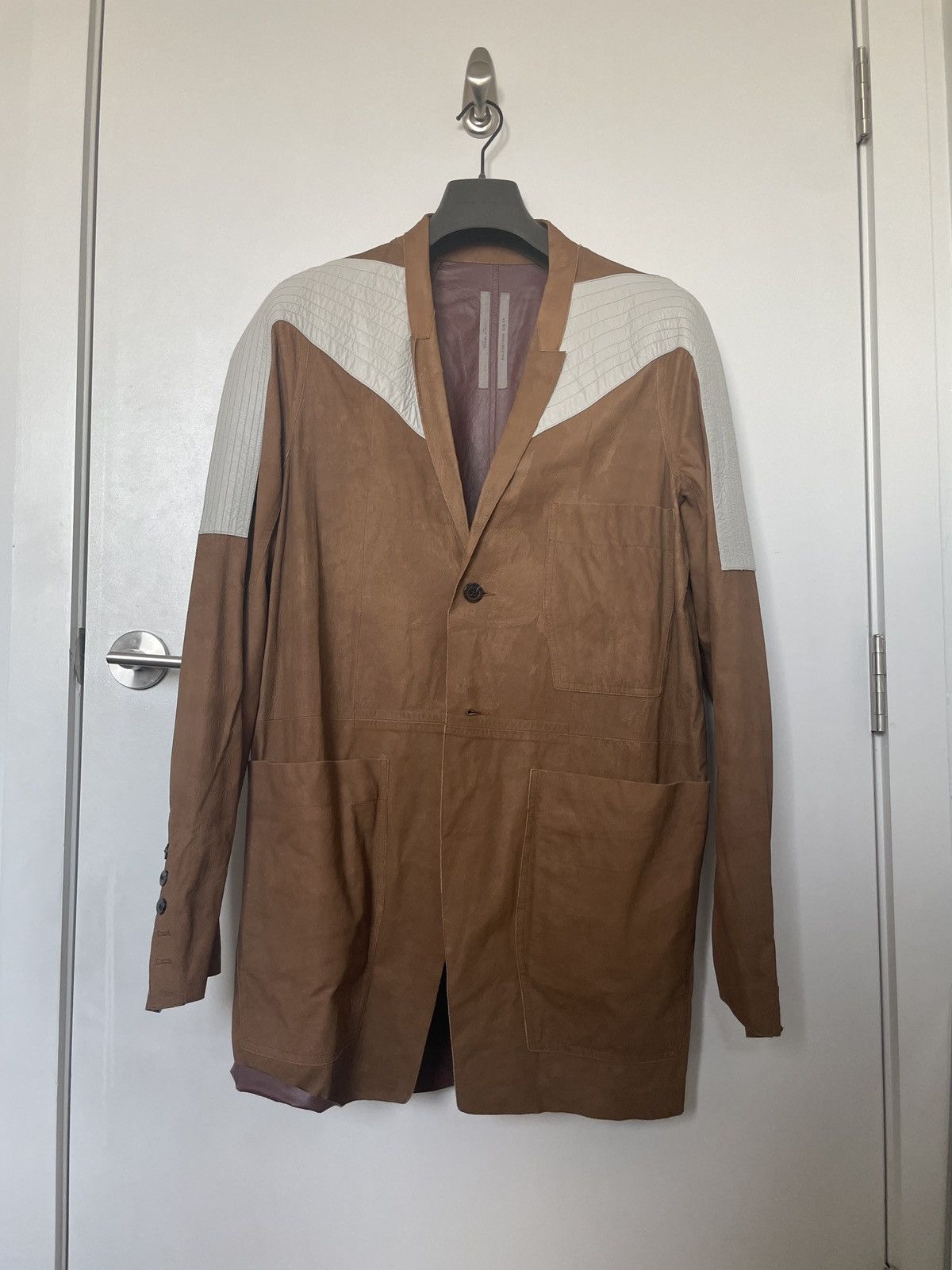 Rick Owens Rick Owens Lido Jacket Phlegethon Ss21 Brown Leather 50r Opm 4406
