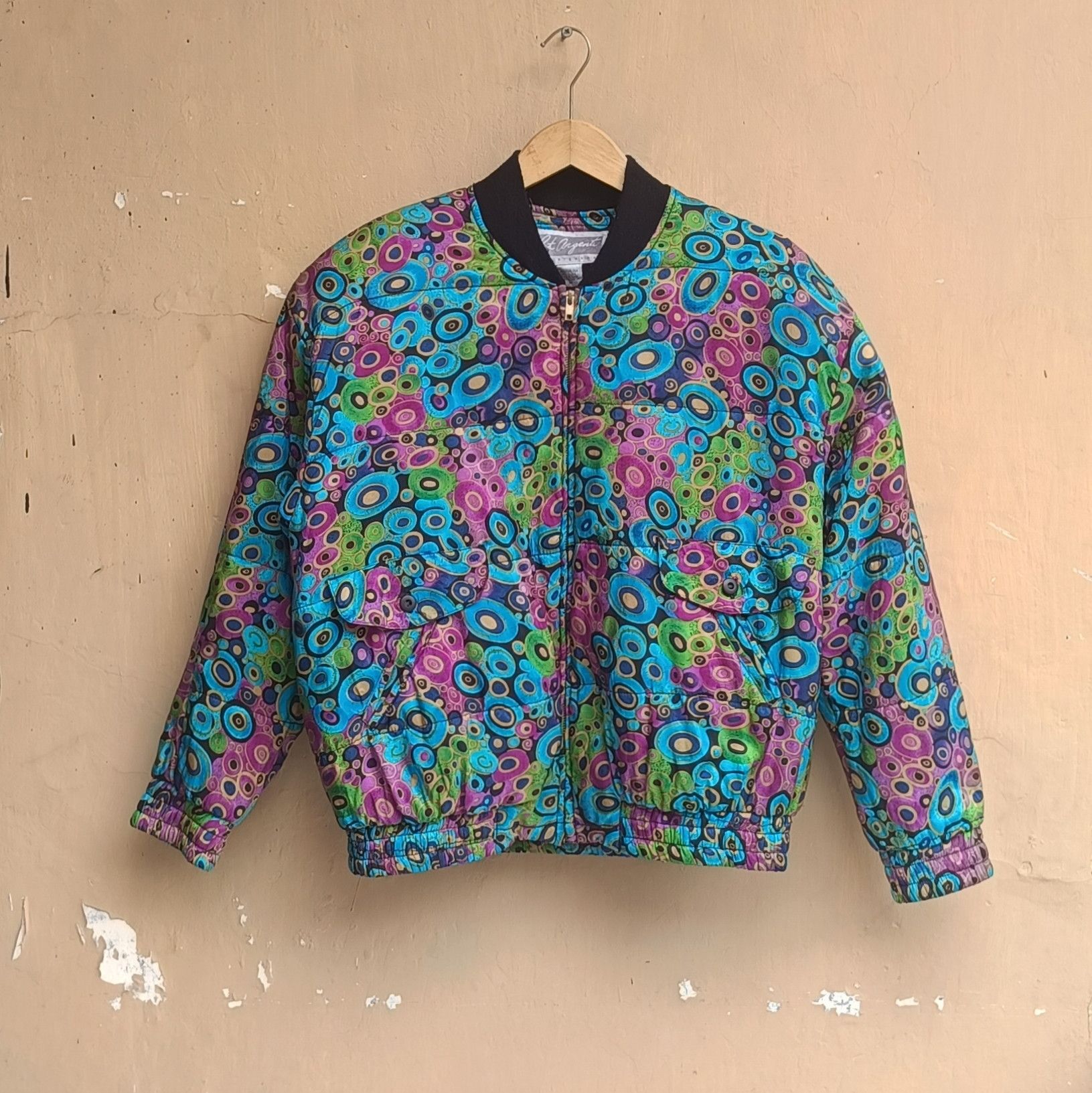 Art × Designer Bomber jacket Pat argenty art color full boxy | Grailed