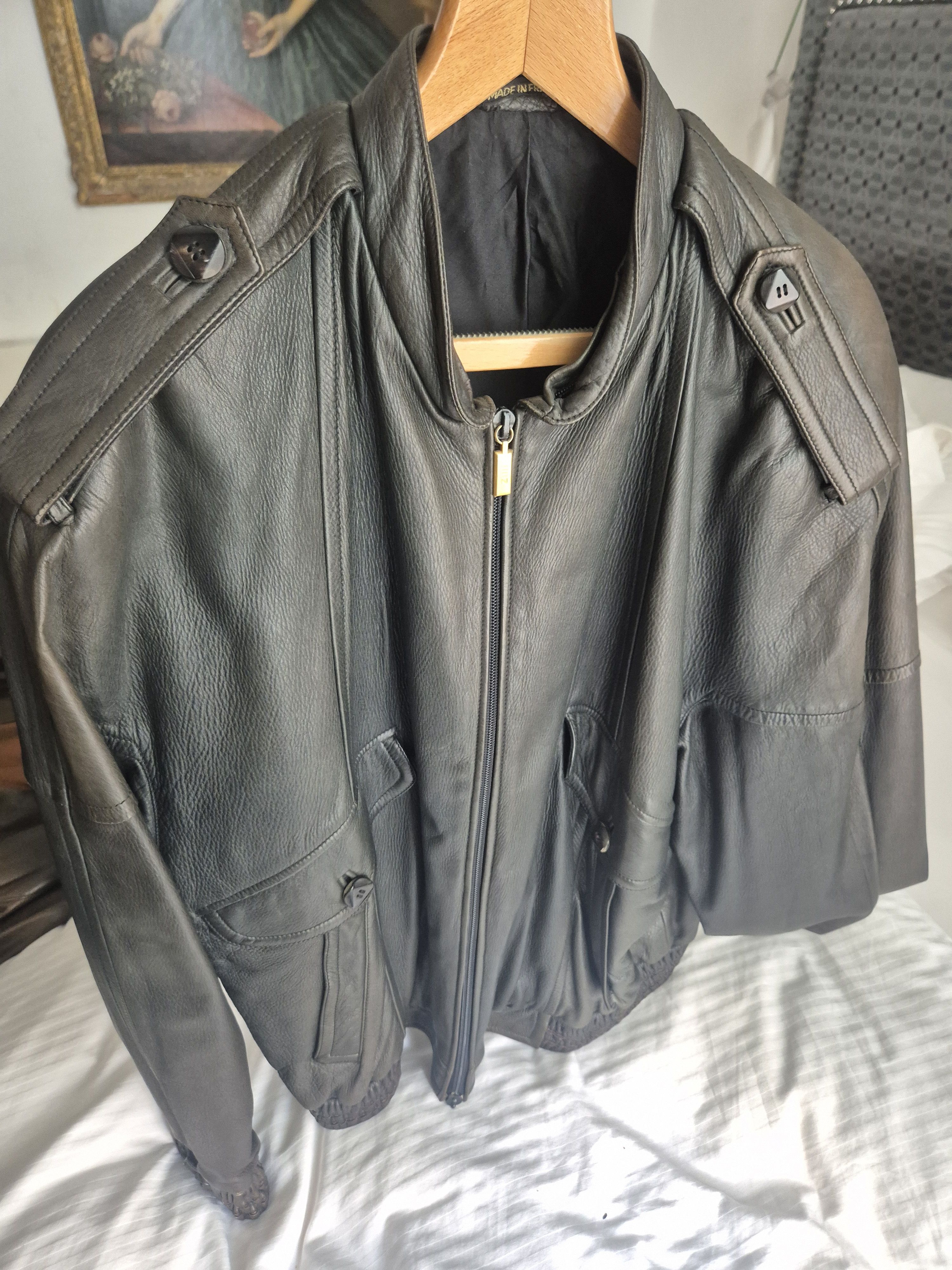 Zilli Zilli Made in France lambskin bomber gold check | Grailed