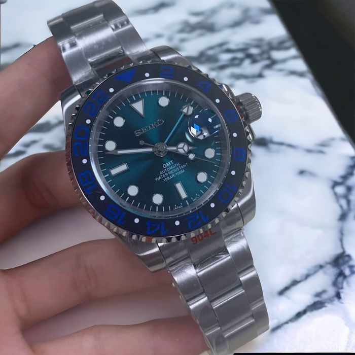 Seiko Seiko Mod GMT Master 2 Blue NH34 41mm Steel Luxury Watch | Grailed