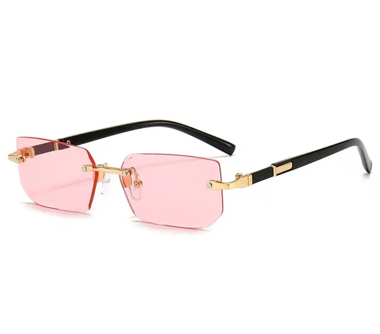 Electric Visual Sunglasses Pink Lens Rimless Square Sunglasses | Grailed