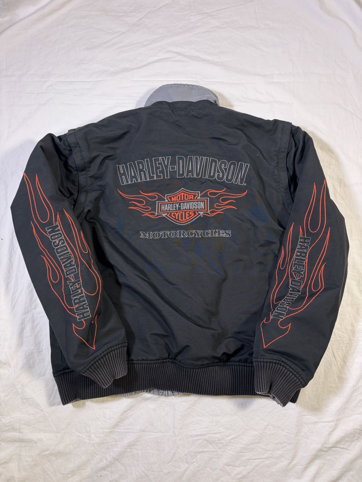 Harley Davidson Vintage Harley Davidson Flame Detroit Style Reversible ...