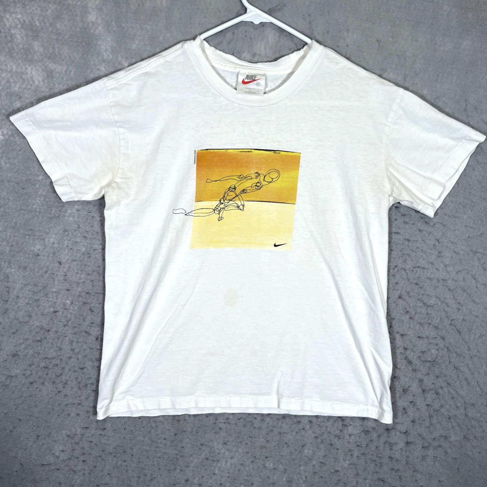 Nike A1 Vintage 90s Nike Running Stick Figure Shirt Adult Medium White ...