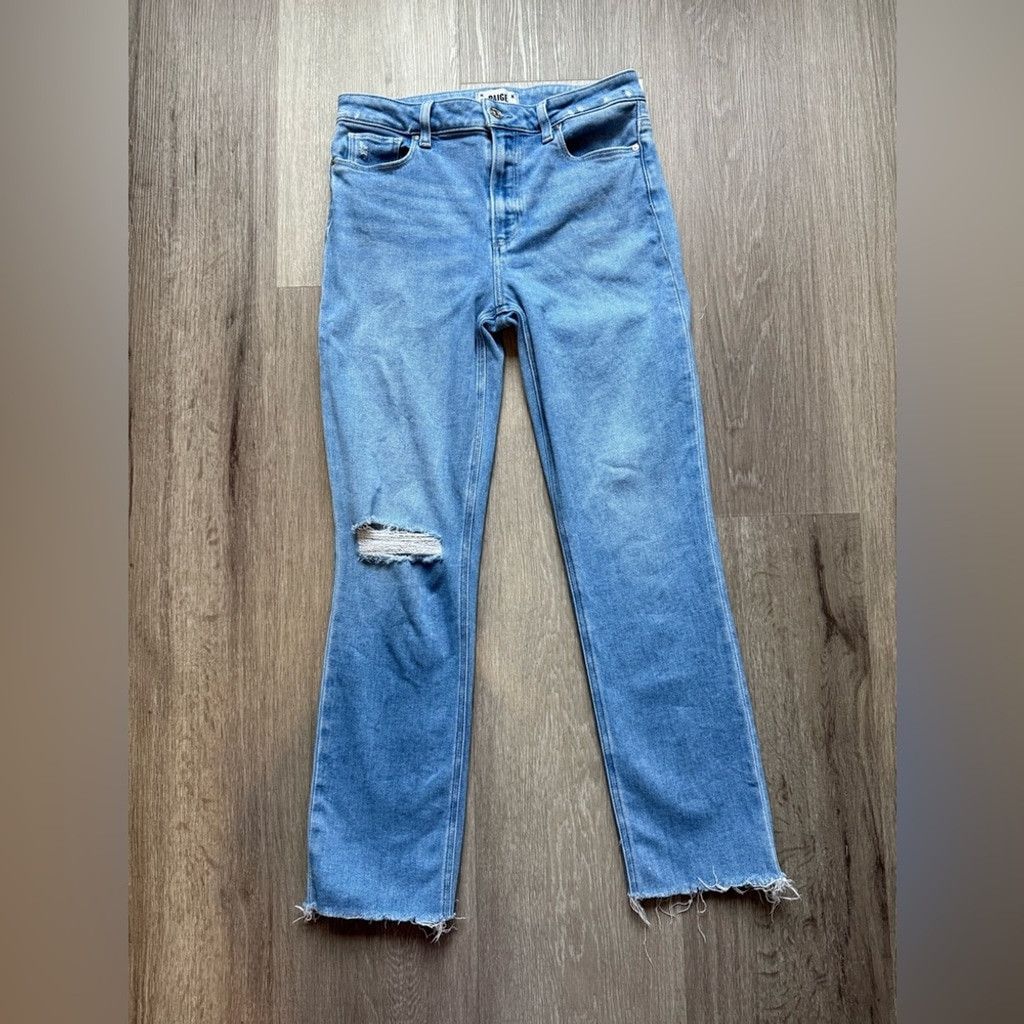 Paige PAIGE Cindy Blue Straight Leg Jeans Distressed Style | Grailed