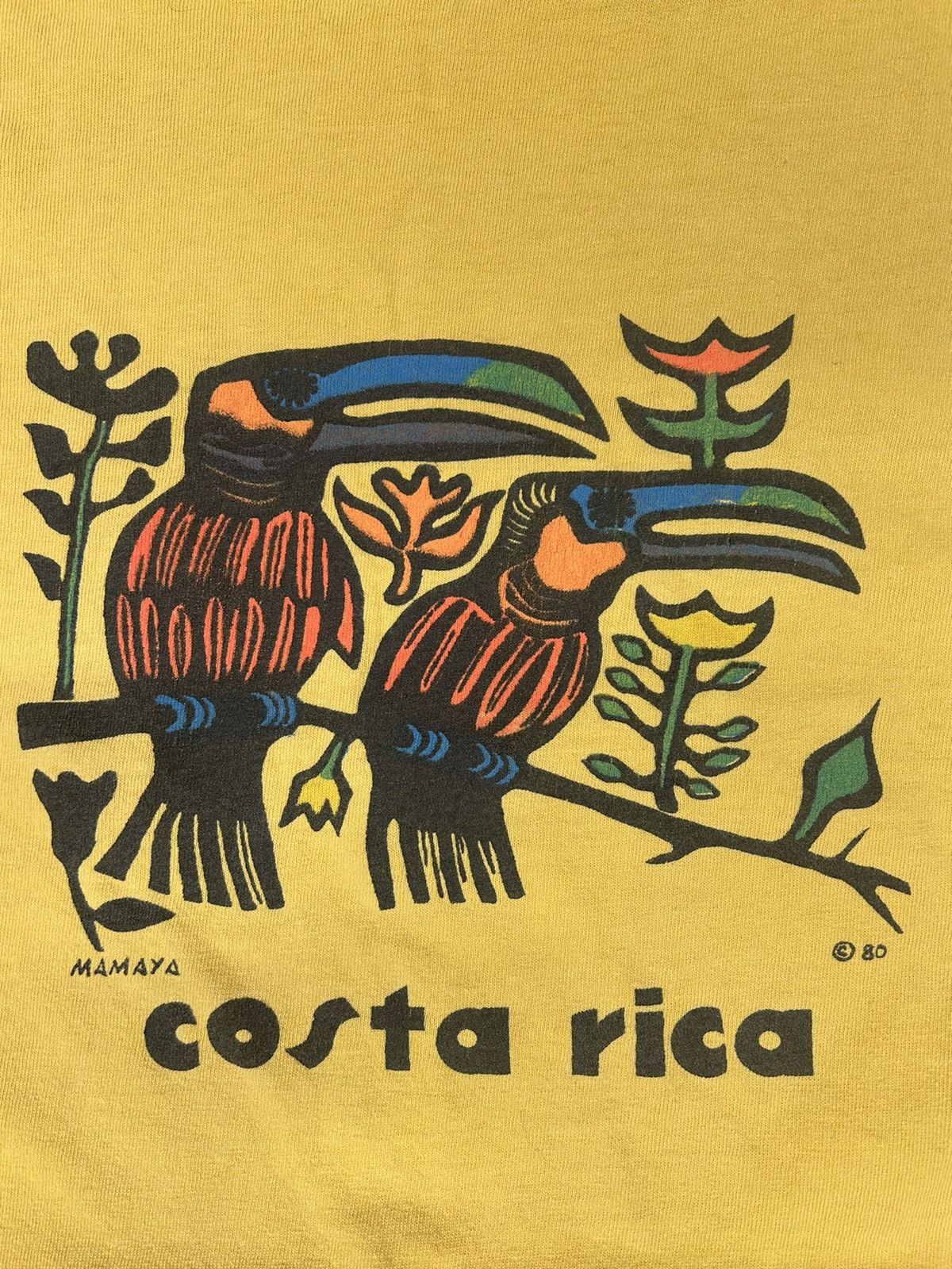 Vintage Crazy Rare Vintage Essential 80s Costa Rica Yellow Tee Shirt ...
