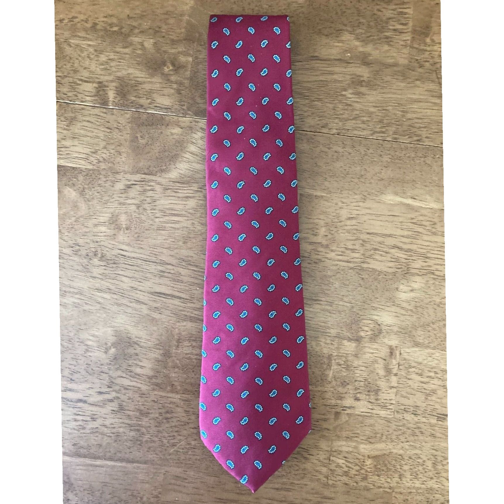 Vintage Authentic American Made Silk Red Paisley Design Traditional Men ...