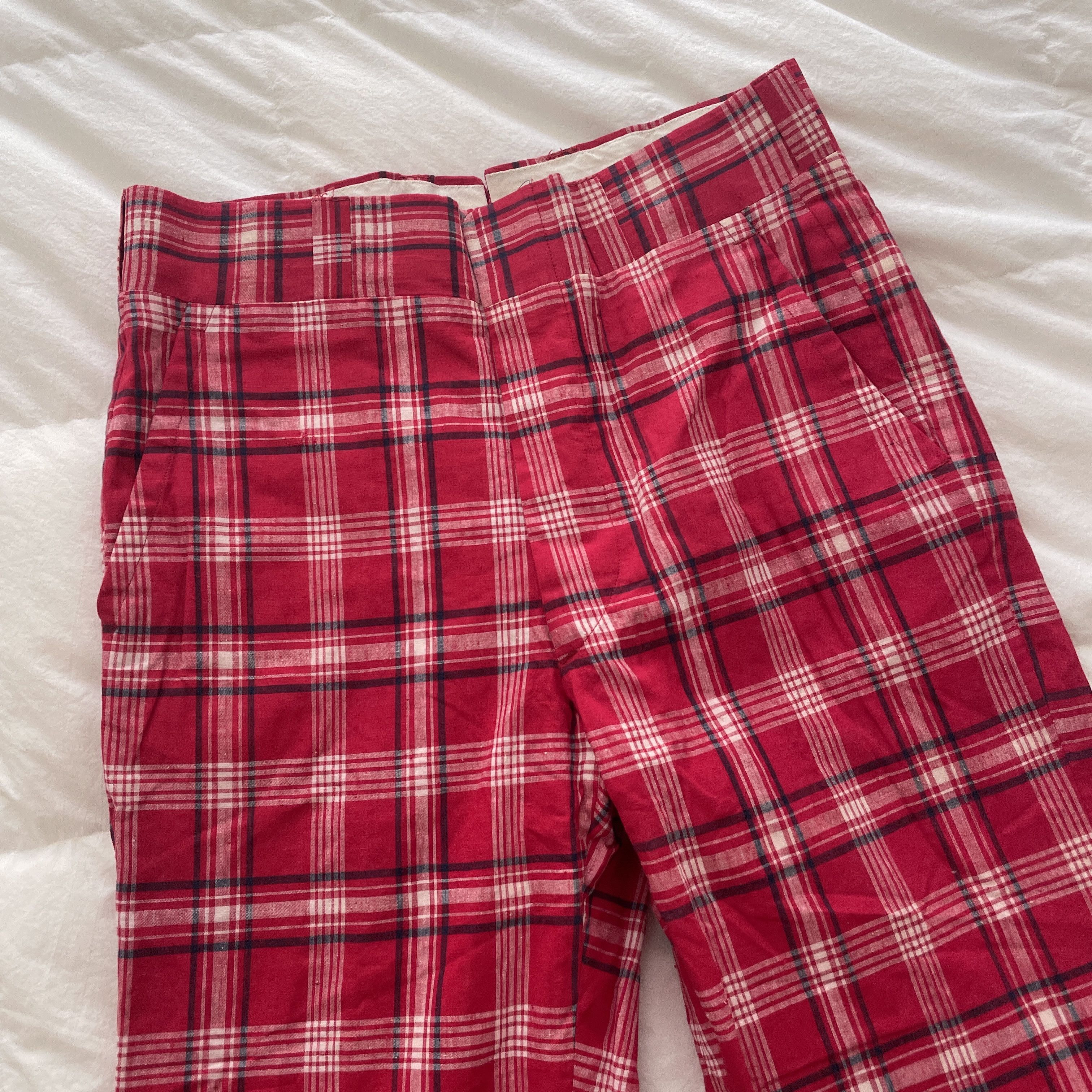 Vintage 1980s Brooks Brothers tartan checkered linen pants | Grailed