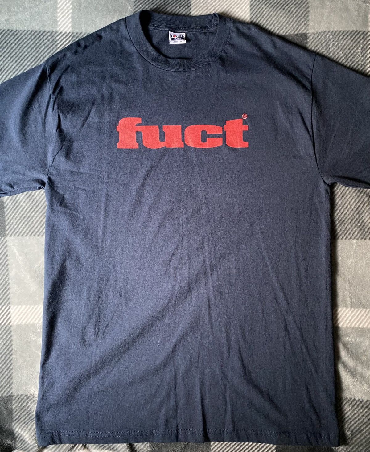 FUCT FUCT Navy/Red Logo Shirt | Grailed