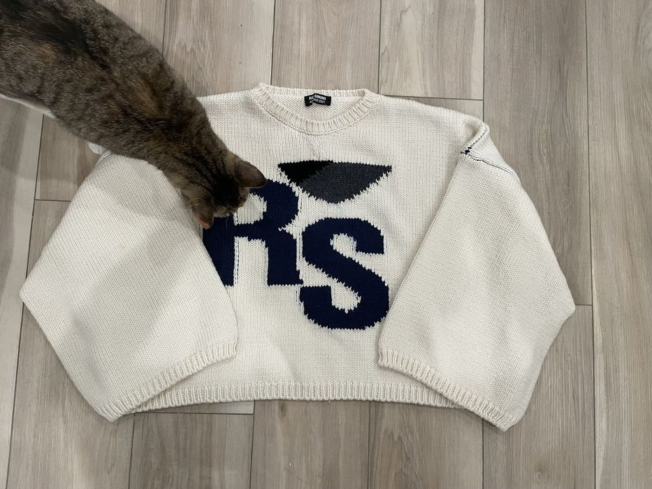 Raf Simons RAF SIMONS RS Sweater Knit Cream/Navy | Grailed