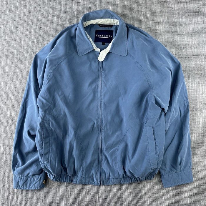 Vintage Y2K Van Heusen Lined Collared Zip Windbreaker Bomber Jacket ...