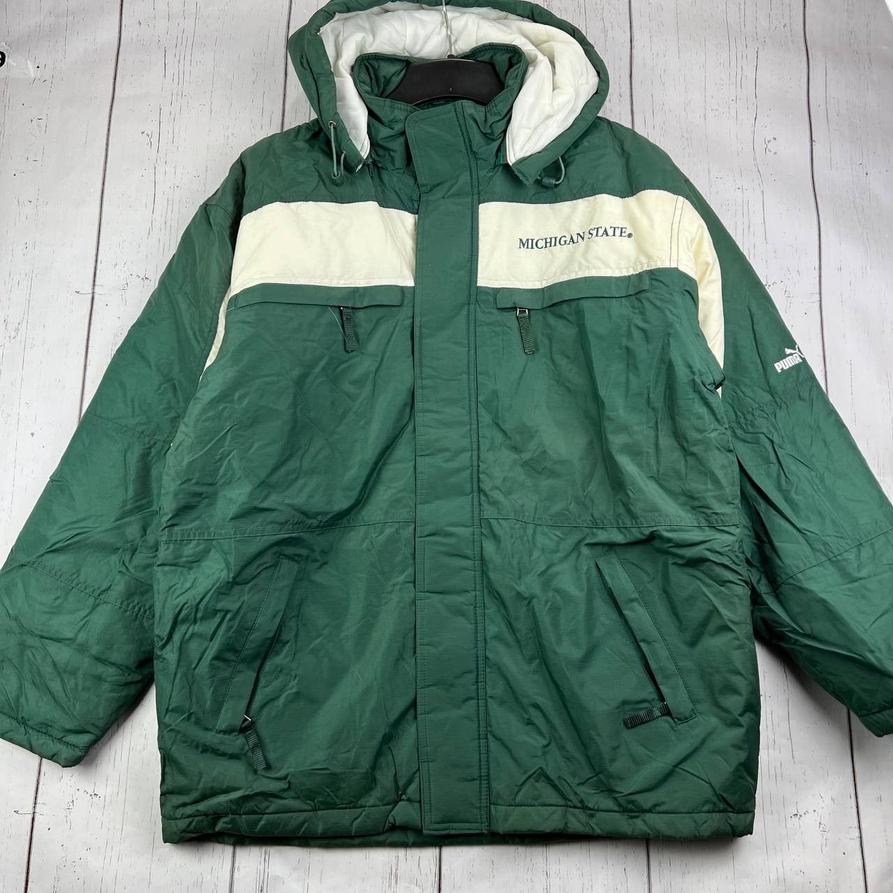 Puma Michigan State Spartans M NCAA Puffer Jacket Removable Hood | Grailed