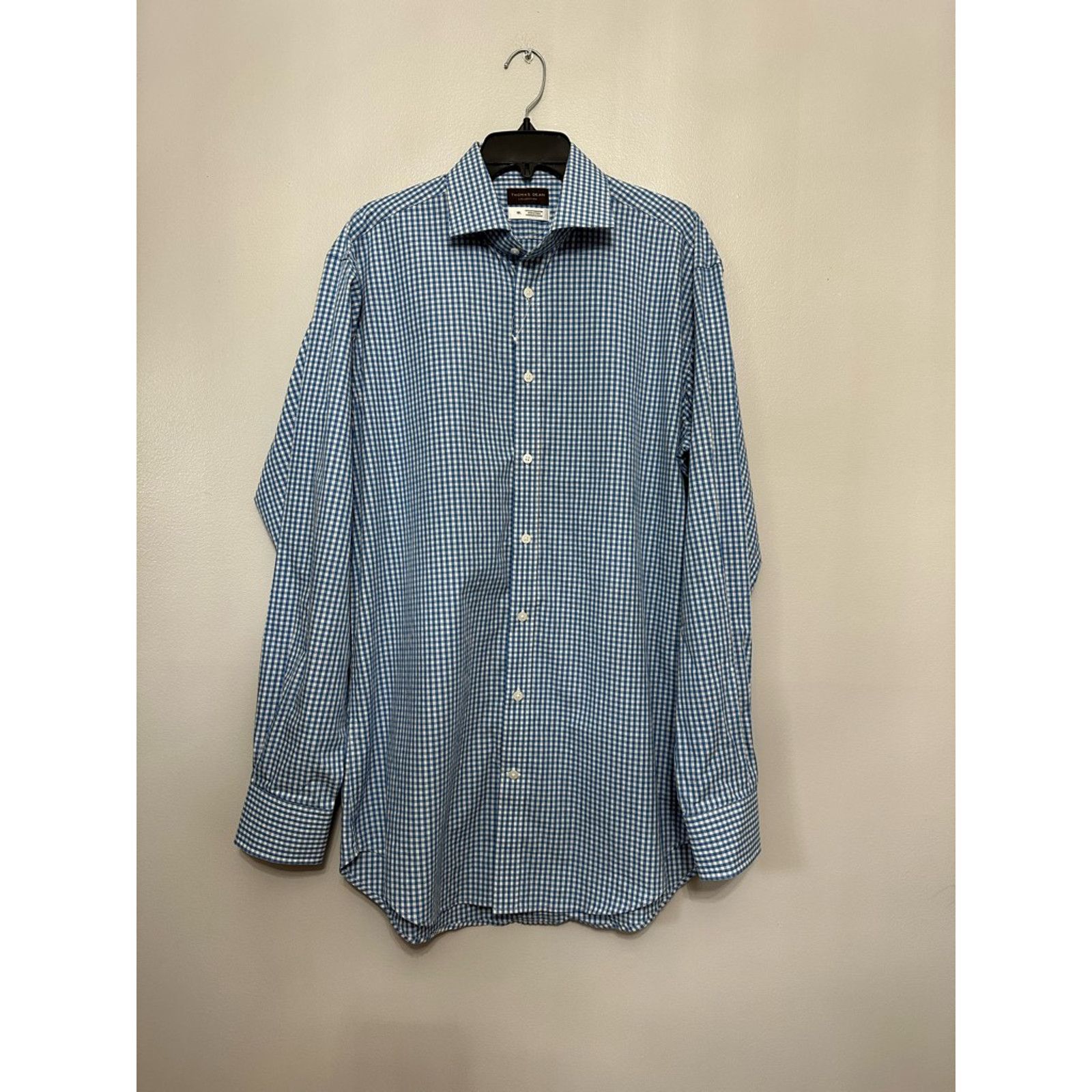 Thomas Dean Thomas Dean & Co ButtonUp Shirt Blue White Checkered 16L New | Grailed