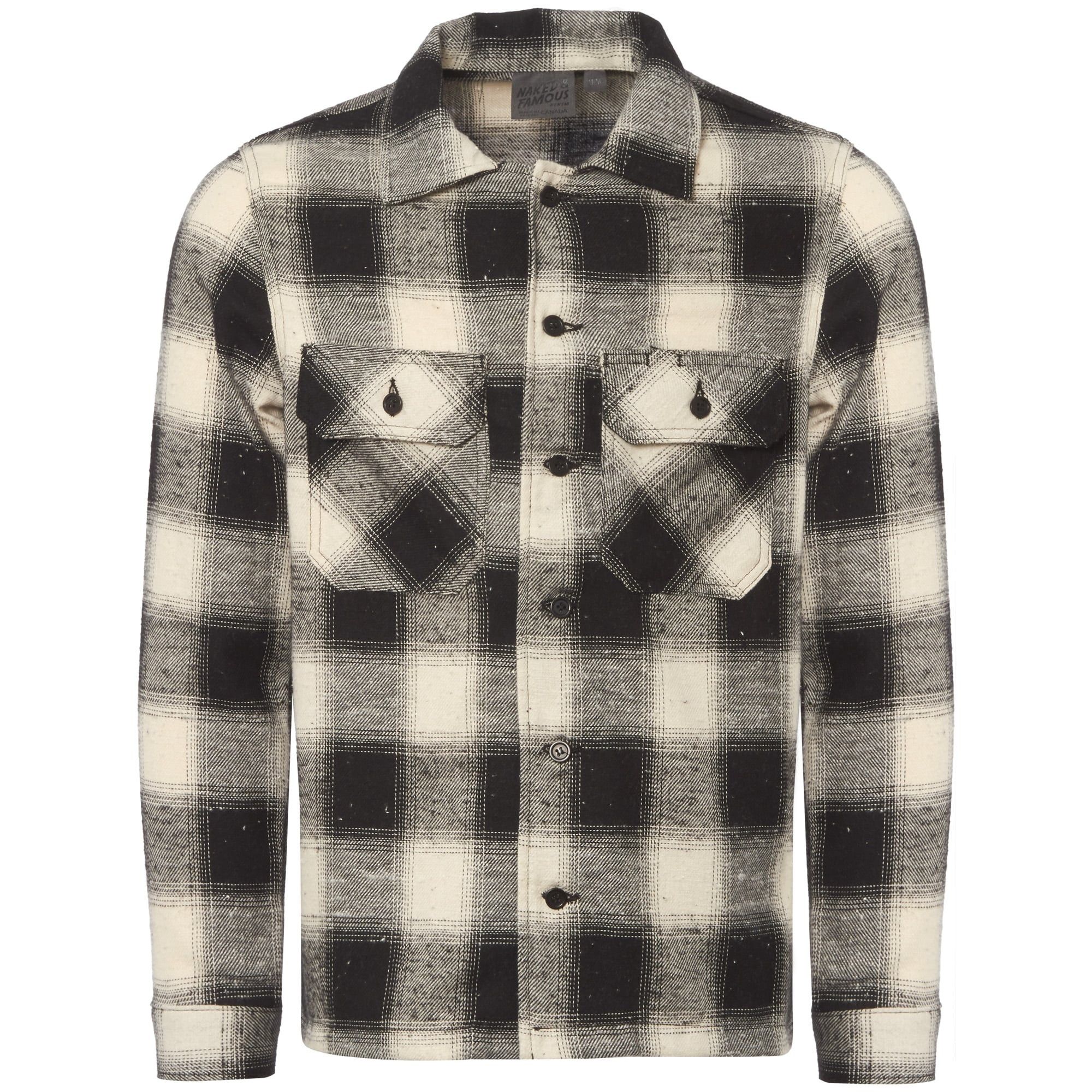Naked & Famous Naked and Famous Plaid Flannel Black/White | Grailed