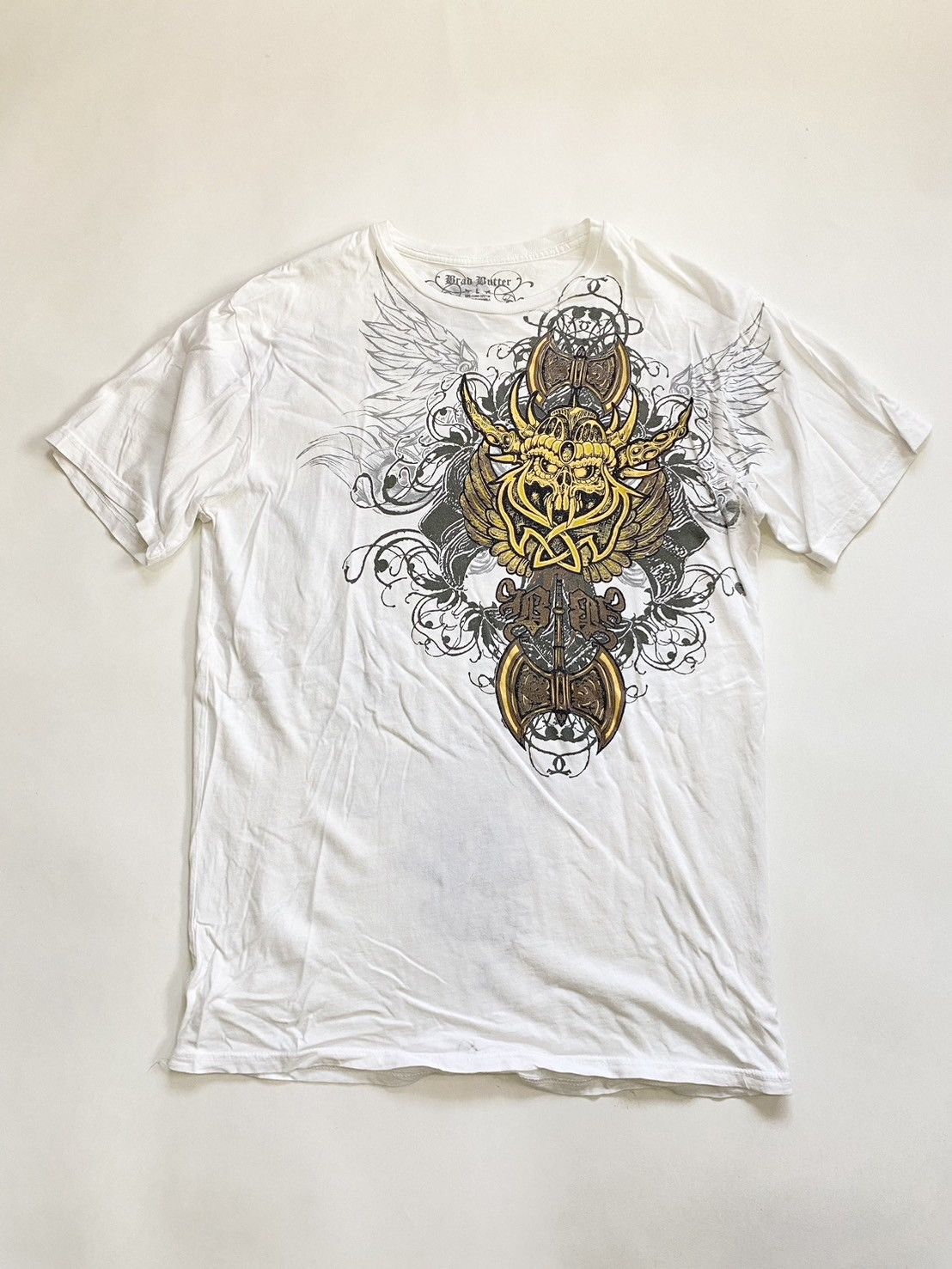 Ed Hardy Crazy Y2K Brad Butter Graphic Tee | Grailed