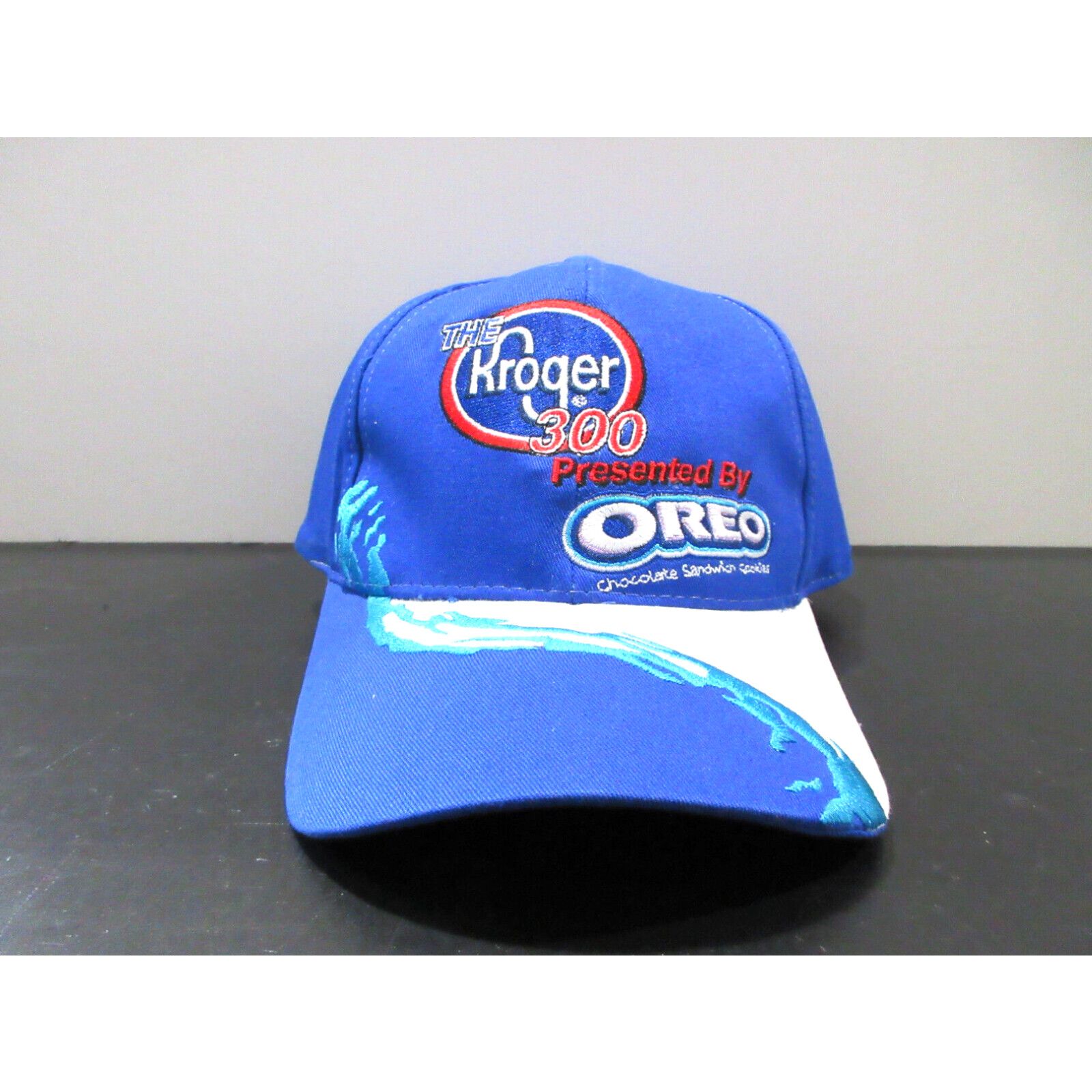 NASCAR Nascar Hat Cap Strap Blue White Racing Race Car Kroger 300 ...