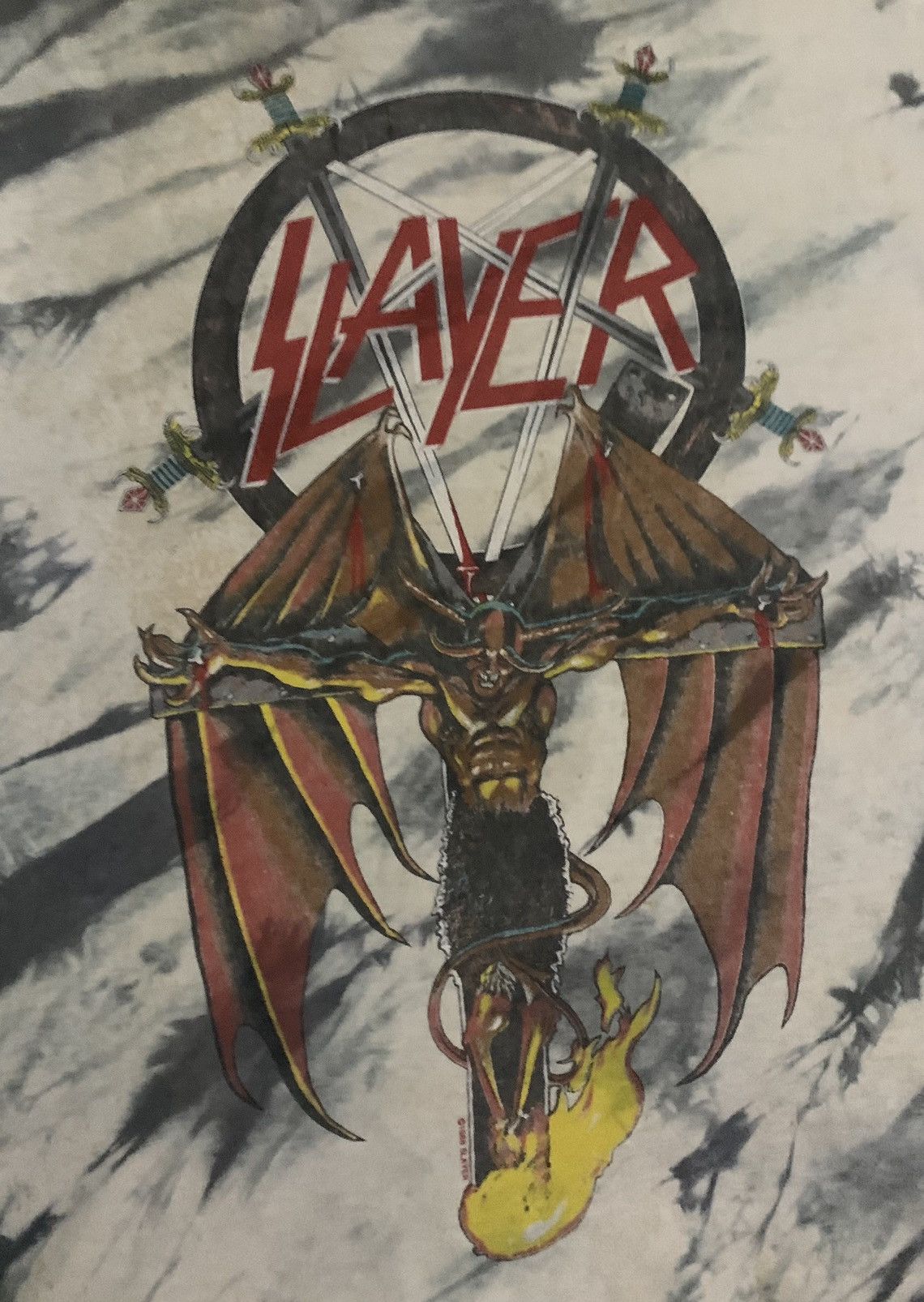 Band Tees × Slayer × Vintage Vintage 80s Slayer Shirt Crucified Demon ...