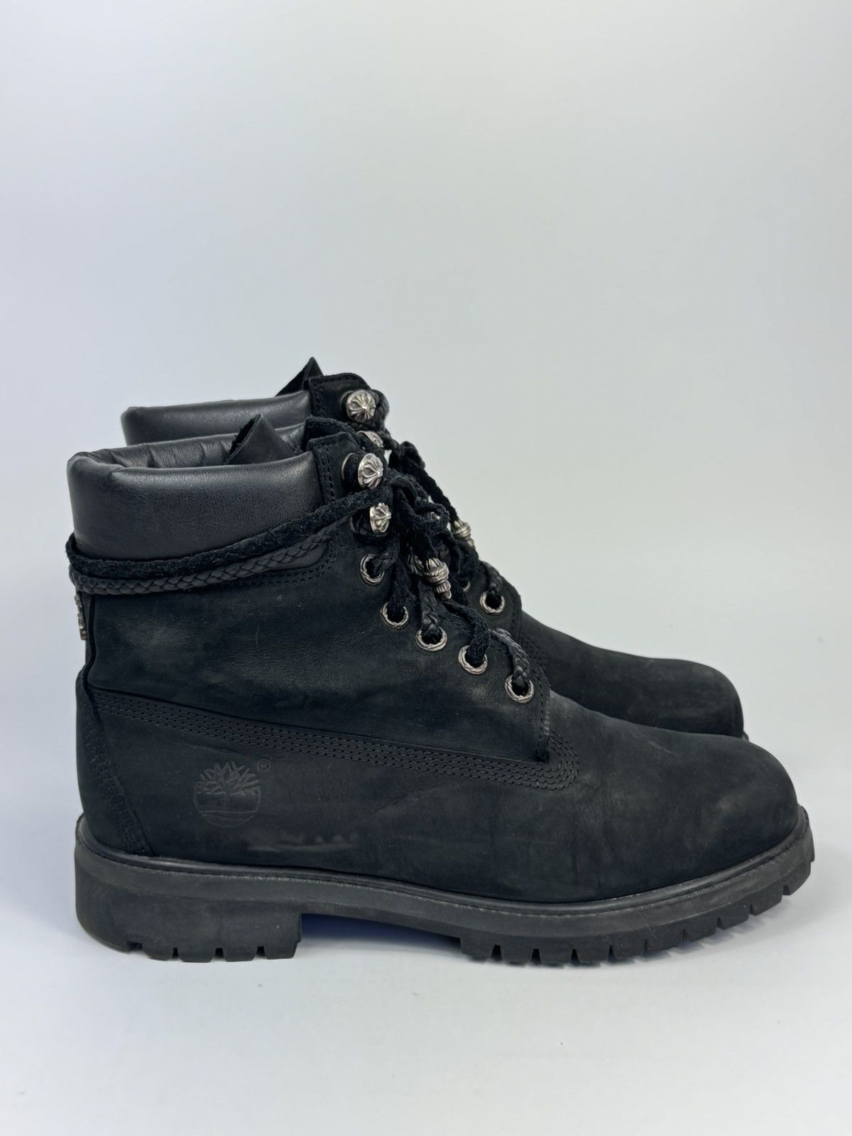Chrome Hearts × Timberland SILVER DETAILED BOOTS | Grailed