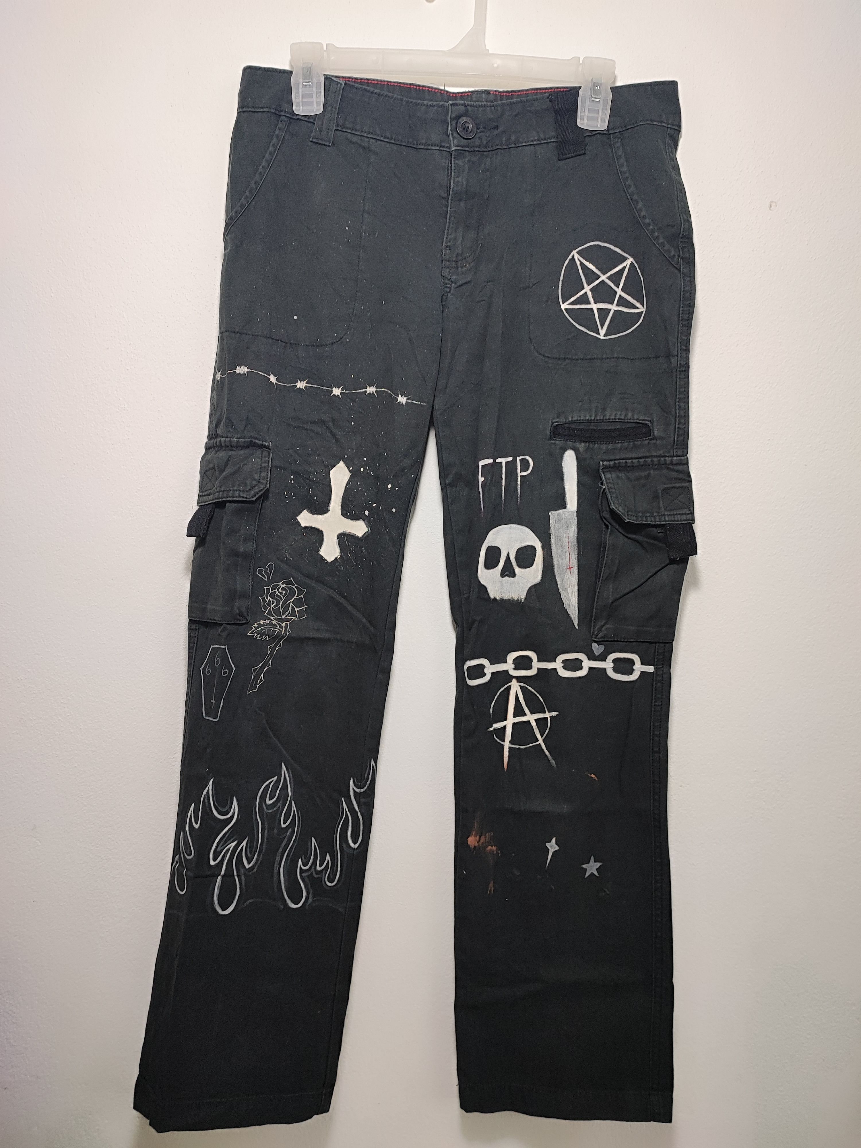 Dickies × Streetwear × Vintage Painted Skull Scary Art Punk Dickies ...