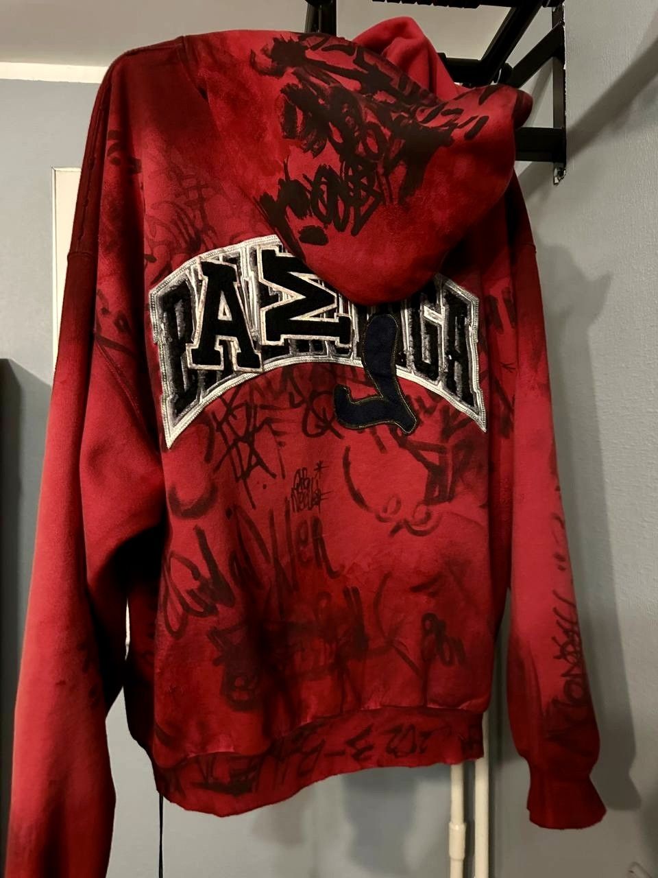 Balenciaga Balenciaga Skater Red Zip Hoodie | Grailed