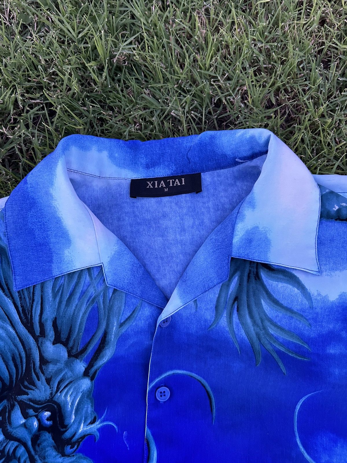 Vintage Insane Y2K Japanese All Over Dragon Print Button Up | Grailed