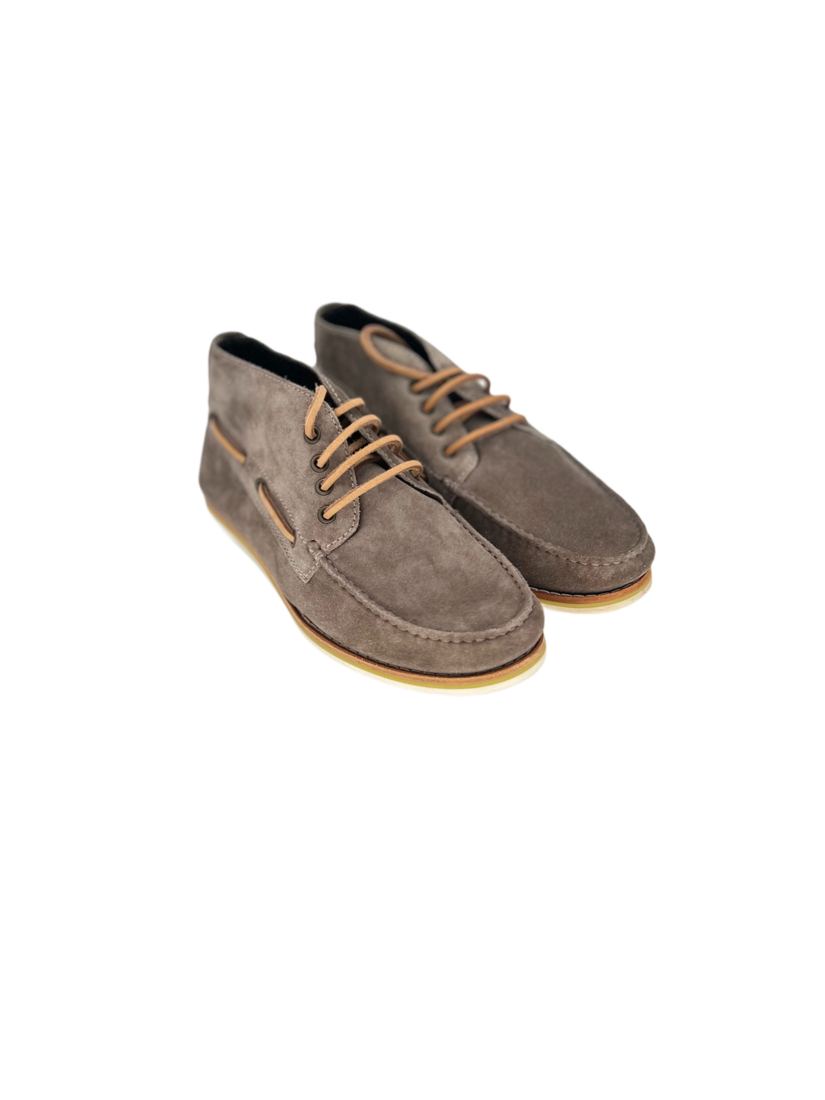 Lanvin Greige Suede Leather Boat Shoes | Grailed