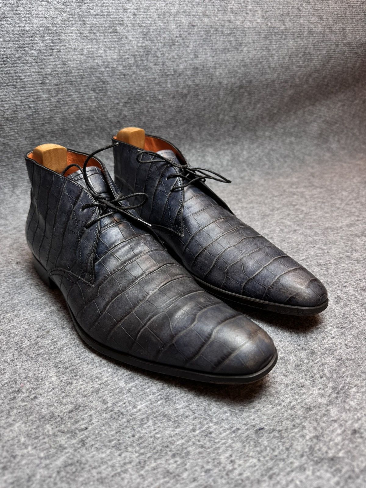 Italian Designers × Santoni Vintage Leather shoes Santoni Aligator ...